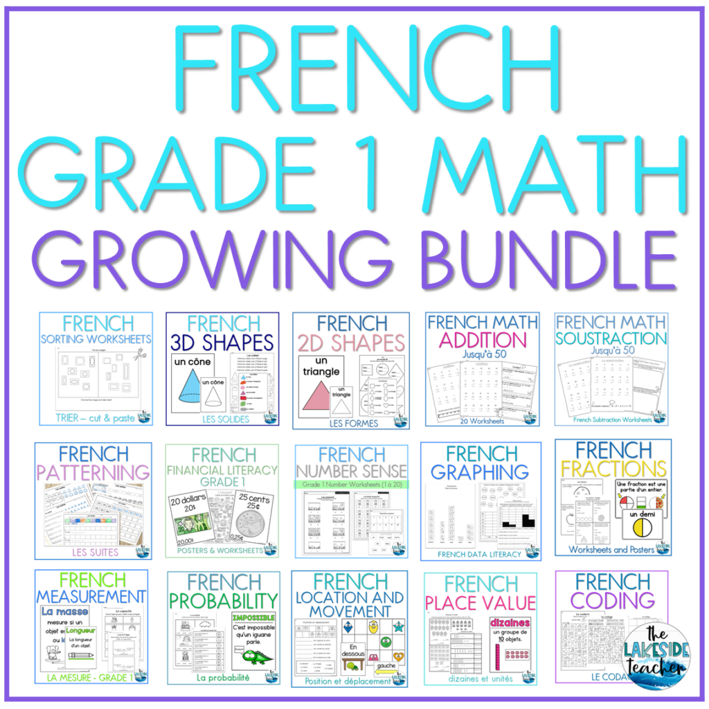 FRENCH Grade 1 Math Bundle | Grade 1 French Math for the Whole Year ...